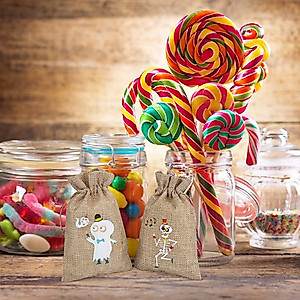 CCINEE 36pcs Burlap Halloween Party Bags Novelty Linen Jute Bags 4" x 6" for Halloween Gifts Packing Party Decoration Supplies