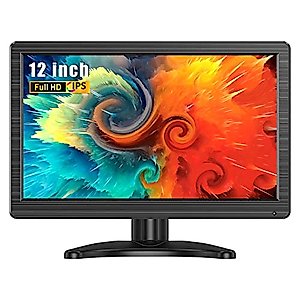 Eyoyo 12 Inch Small HDMI Monitor, Mini Monitor Portable IPS Display, External Monitor for Laptop Security Camera Raspberry pi, 1366x768 HD Monitor, Built-in Speaker…
