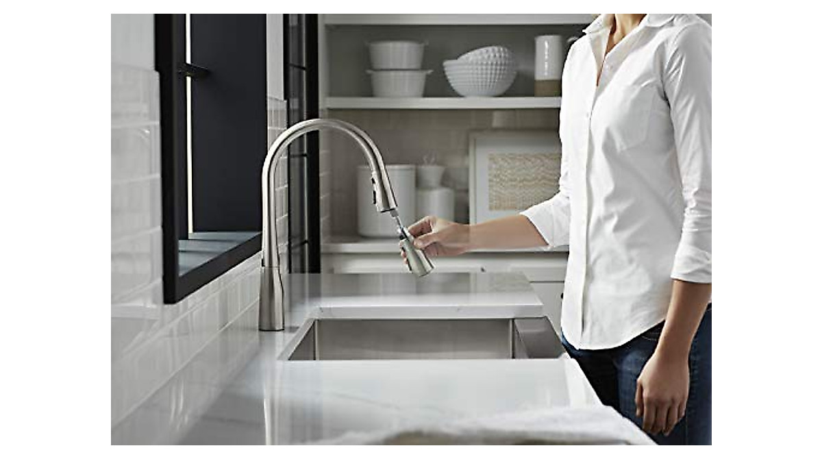 Kohler Simplice 596-VS Pull-Down Kitchen Faucet | High-Arch & Durable