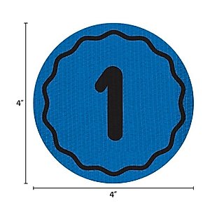 Really Good Stuff Carpet Mark-Its – 36 Pack–Line-Up Helpers – Carpet Markers for the Classroom – Numbered Spot Markers and Labels – 4" Carpet Dots for Teacher Supplies