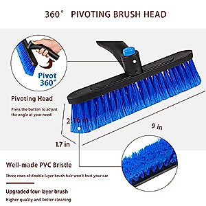 Moyidea 36" Extendable Ice Scraper Snow Brush Detachable Snow Removal Tool with Ergonomic Foam Grip for Car SUV Truck