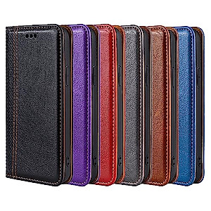 Arseaiy Case for Samsung Galaxy Note 10 Flip Phone Case Shockproof PU Leather Wallet Case Cover with Card Holder Kickstand Shell Red