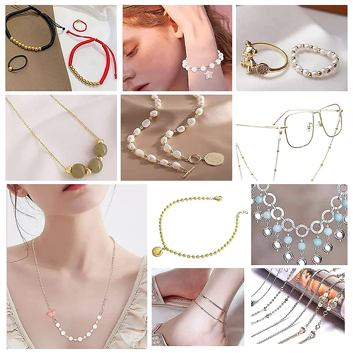 PH PandaHall 5mm Iron Round Spacer Beads, 420pcs 6 Colors Metal Smooth Loose Beads Jewelry Beads for Necklaces Bracelets Earrings Jewelry Making