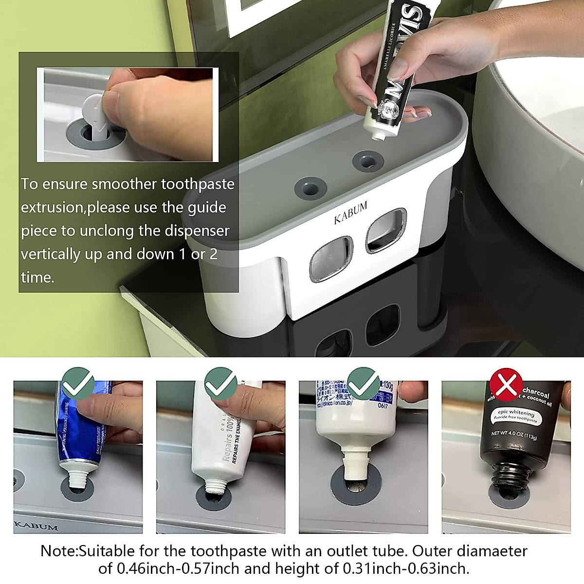 Toothbrush Holders for Bathrooms Toothpaste Dispenser - 2 Cups Automatic Toothpaste Squeezer Wall Mounted, Ideal Bathroom Accessories Organization