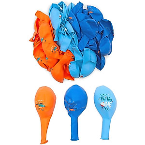 BLUE PANDA - The Big One Balloons for 1st Birthday Party, Ofishally 1 Decorations (61 Pieces)