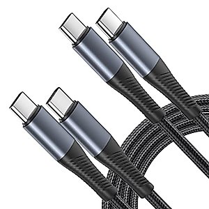 Deegotech USB C to USB C Cable 10ft, 2-Pack 100W 5A Nylon Braided Type C Charger Fast Charging for MacBook, Type C to Type C Cable Compatible with iPad Pro, MacBook Pro/Air, Galaxy S22+ S21 S20