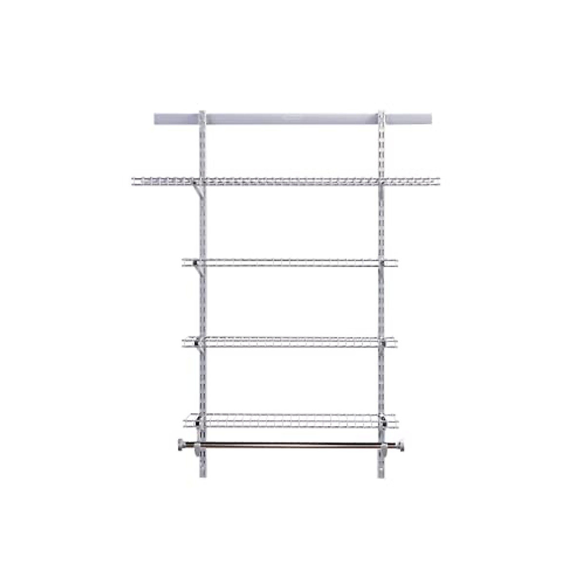 Rubbermaid Configurations Deluxe Custom Closet Kit, 3-6 Ft. Adjustable Metal Wire Shelving, Titanium Finish, Expandable Organization System, Hardware Included, for Home Closet/Pantry/Laundry/Mudroom