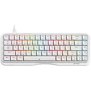 KEMOVE K68se Wired 60% Gaming Mechanical Keyboard RGB Backlit/Lighting Strip,Linear Red Switch,DSA Profile PBT Keycaps Windows and Mac Compatible,White