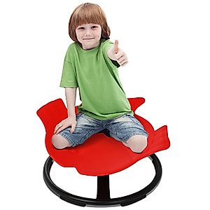 FAHKNS Spin Chair for Kids, Sensory Swivel Chair, Swivel Chair for Autism Kids Training Concentration, Outdoor and Indoor Non Slip Metal Base Sensory Chair Relieving Toddlers Sickness Symptoms