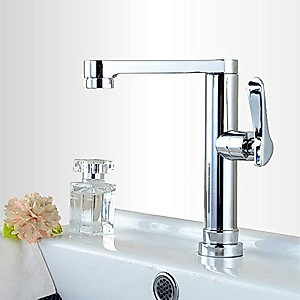 DMUNIZ Classic Kitchen Faucet Balcony Washbasin Full Copper Rotating Single Hole Single Cooling Faucet Kitchen Taps Chrome Kitchen Taps Square
