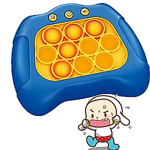 Rapid Push Puzzle Game Machine Fidget Light-Up Squeeze Sensory Fidget Toys Educational Push Bubble Toy Decompression Puzzle Button Game Machine Sensory Fidget Stress Relief Toys (Blue)