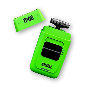 TPOB Skull Foil Shavers with Krunch Blades - Compact Design That can fit in Your Pocket with a Turbo Charged Motor, Perfect for Both Professional and at-Home use (Slime)