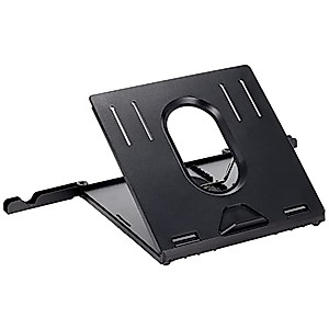 ELECOM Ergonomic Laptop Stand/Multi-Angle Adjustable/Heat Vent/Portable/Foldable/Laptop Up to 15.6 inches Black PCA-LTS8BK, Normal - Black
