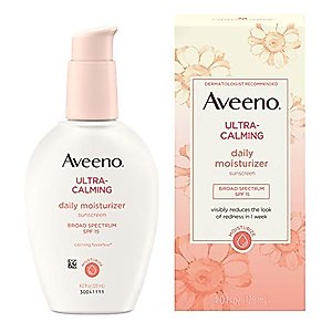 Aveeno, Facial Moisturizers Ultra-Calming Daily Moisturizer, SPF 15, Pump, 4 fl oz