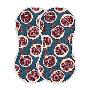 vvfelixl Baby Burp Cloths Pomegranarte Fruit Baby Newborn Cotton Burping Cloths Set Baby Washcloths 4 Pack Blue