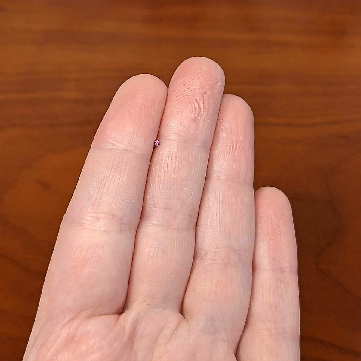 Body Candy Stainless Steel 1.57mm Pink Accent Micro L Shape Nose Stud Ring 20 Gauge