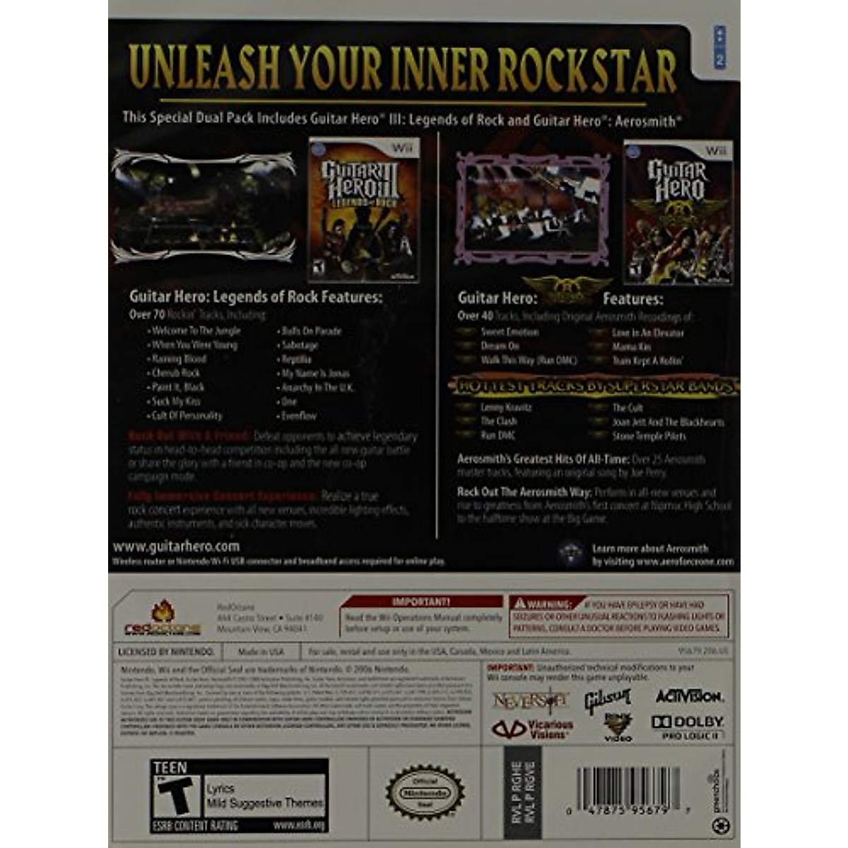 Dual Pack Guitar Hero III and Guitar Hero Aerosmith - Nintendo Wii