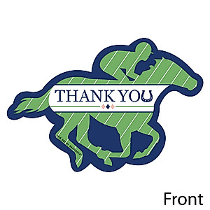 Big Dot of Happiness Kentucky Horse Derby - Shaped Cards - Race Party Thank You Note with Envelopes - Set of 12