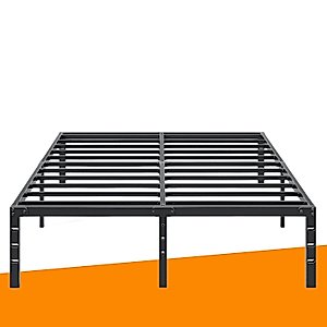 Allouncer Queen Bed Frame, Heavy Duty Bed Frame Queen Size, Metal Platform Bed Frame Queen Size with Under Frame Storage Space, No Box Spring Needed, Noise Free, Quick & Easy to Assembly