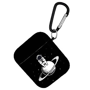 Spaceman Airpods Case Compatiable with Airpods 1&2 - Airpods 1&2 Cover with Key Chain, Full Protective Durable Shockproof Personalize Wireless Headphone Case…