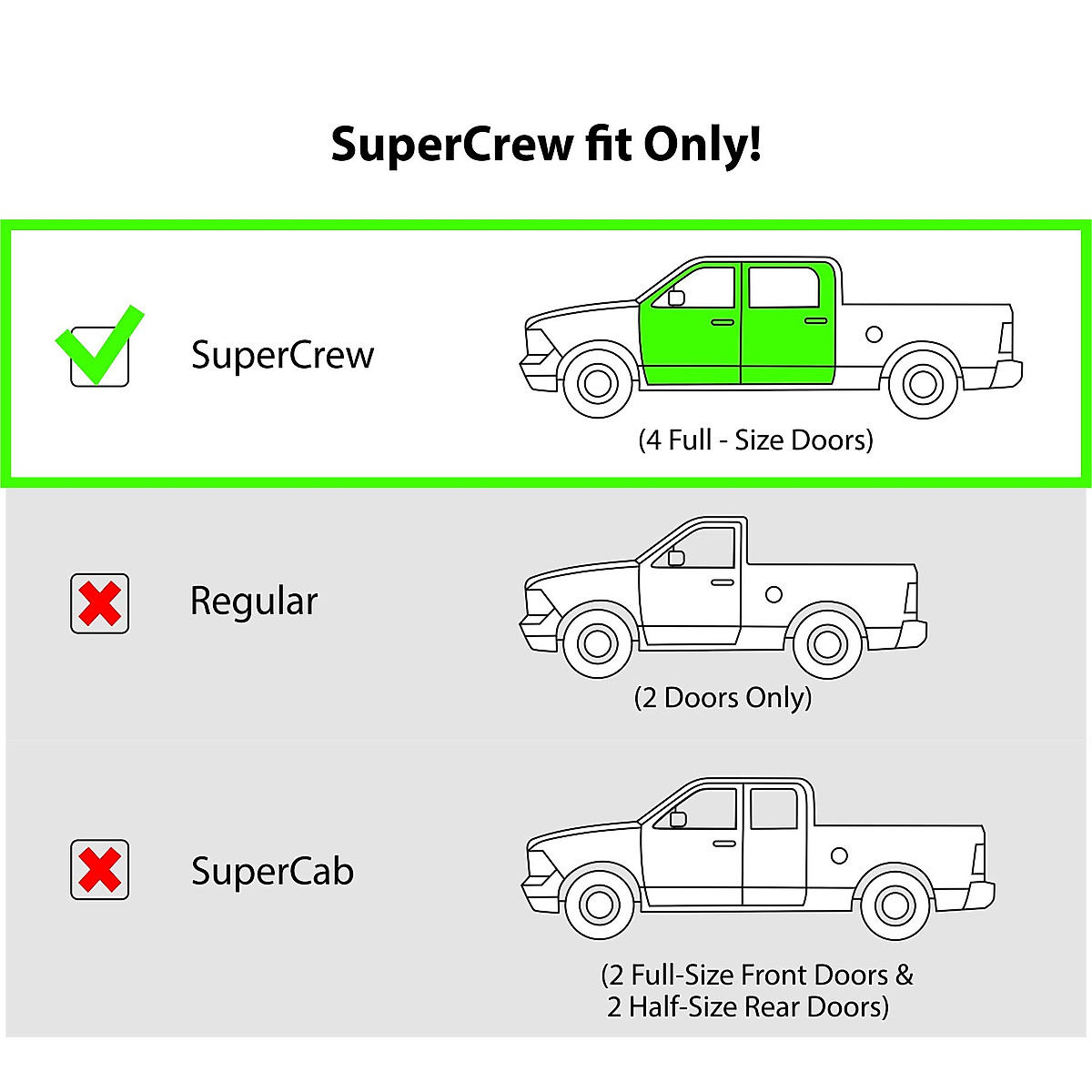 Goodyear Shatterproof in-Channel Window Deflectors for Ford F150 2015-2020 SuperCrew (fit for Ford F250-F550 17-23), Rain Guards, Window Visors, Vent Deflector, Truck Accessories, 4 pcs- GY003407