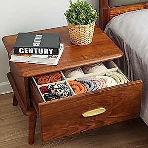 Stero 6 Pack Drawer Organizers for Clothing, Dresser Drawer Organizer Clothes, Fabric Foldable Closet Organizers and Storage Basket Bins for Clothes, Underwear, Bras, Socks (Light Grey)