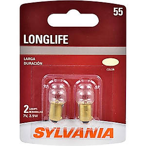 SYLVANIA - 55 Long Life Miniature - Bulb, Ideal for Radio Dial, Radio Display, Tail Applications (Contains 2 Bulbs)