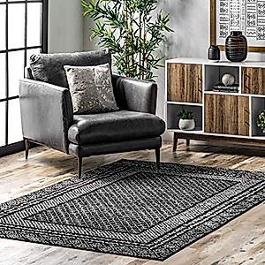 nuLOOM Arabella Contemporary Bordered Area Rug, 4' x 6', Black