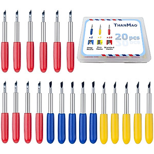 20 Pcs Replacement Blades for Cricut Explore Air2/Air 3 /Maker Cutting Machines - Including 5PCS Fine-Point Blades, 10PCS Standard Blaeds and 5PCS Deep Cutting Blades for Replacement Cricut Blades
