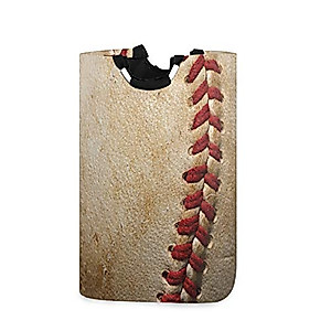 ALAZA Vintage Baseball Ball Sport Laundry Basket Hamper Large Storage Bin with Handles for Gift Baskets, Bedroom, Clothes