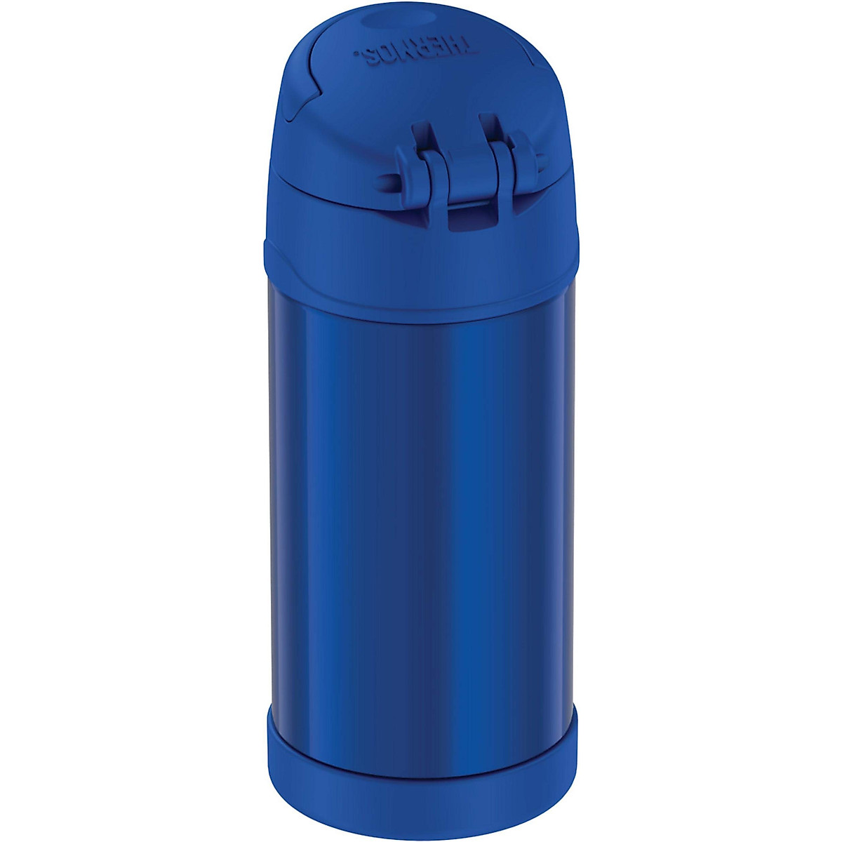 THERMOS FUNTAINER 12 Ounce Stainless Steel Vacuum Insulated Kids Straw Bottle, Blue and Thermos Replacement Straws for 12 Ounce Funtainer Bottle, Clear, 1 Pack