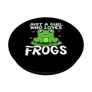 Just A Girl Who Loves Frogs Cute Green Frog Costume PopSockets Swappable PopGrip