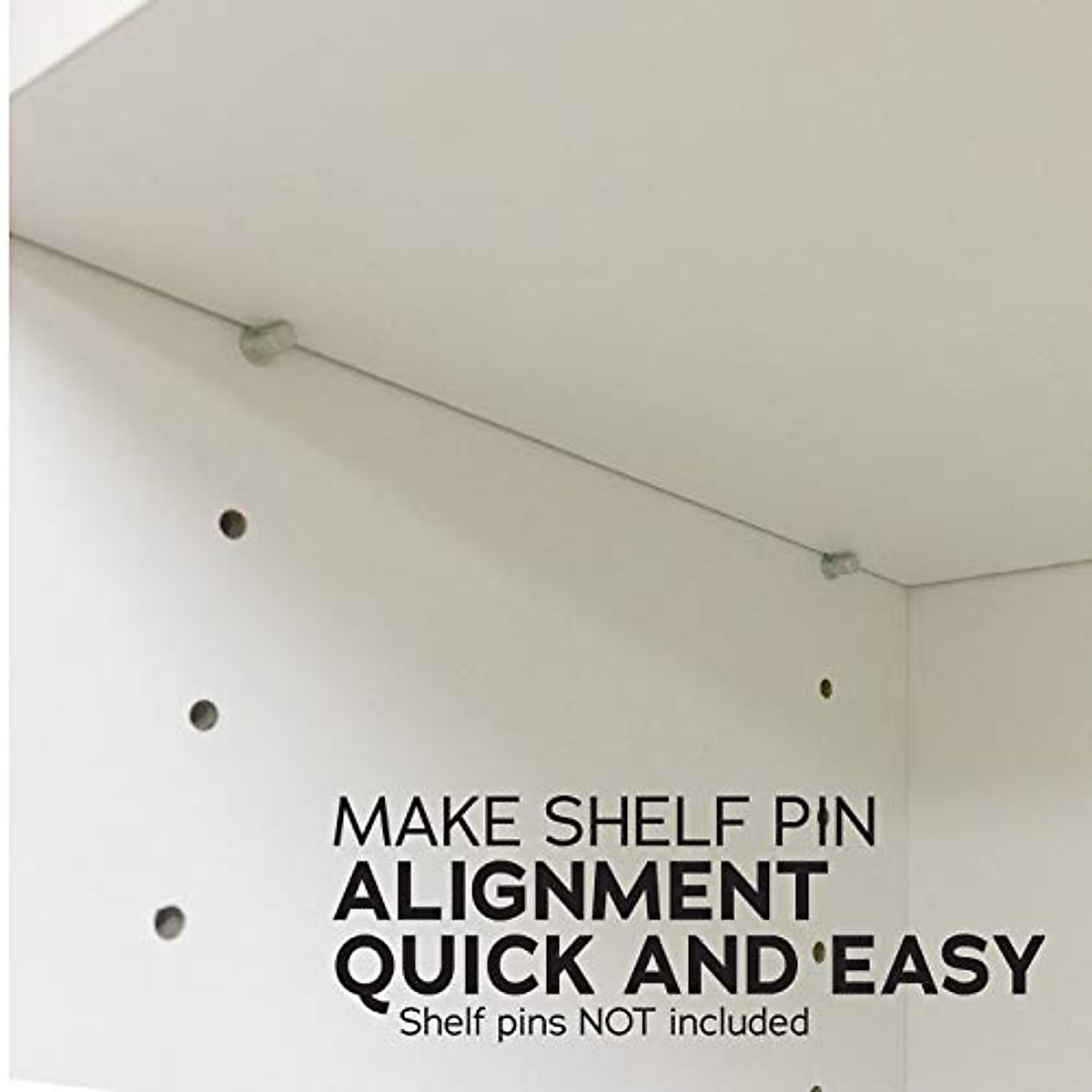 EZ Align Premium Shelf Pin Drilling Jig With 1/4" And 5mm Self Centering Drill Bits, Dual Sided Shelf Pin Jig for Easy Alignment On Both Sides Of The Shelf