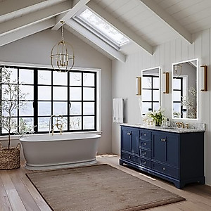 Ancerre Designs Audrey 72" Wood Bathroom Vanity Set in Heritage Blue