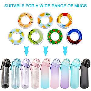 ECENUR 7 Flavor Pods for Air Water Bottle, Scent Rings Water Bottles Accessory, 0% Sugar 0% Calories Fruit Fragrance Pods for Daily Exercise Boost Drinking Water