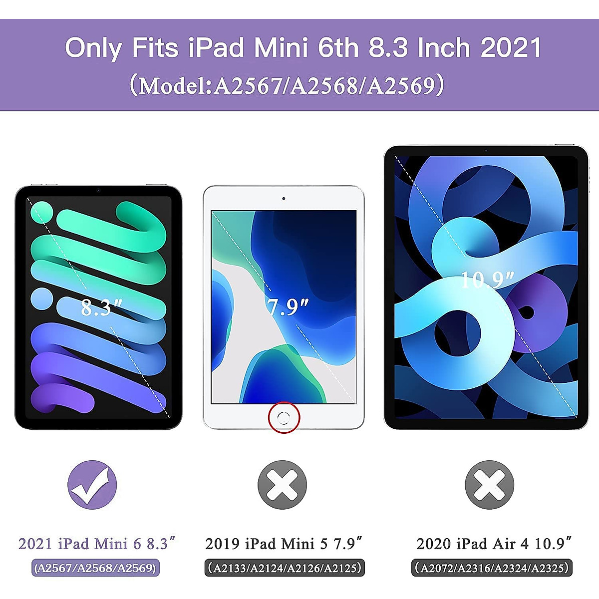 Cantis Clear Case for iPad Mini 6 8.3 inch 2021, [Built-in Screen Protector] & [Pencil Holder] Dual Layer Full-Body Shockproof Rugged Protective Case for iPad Mini 6th Generation, Clear