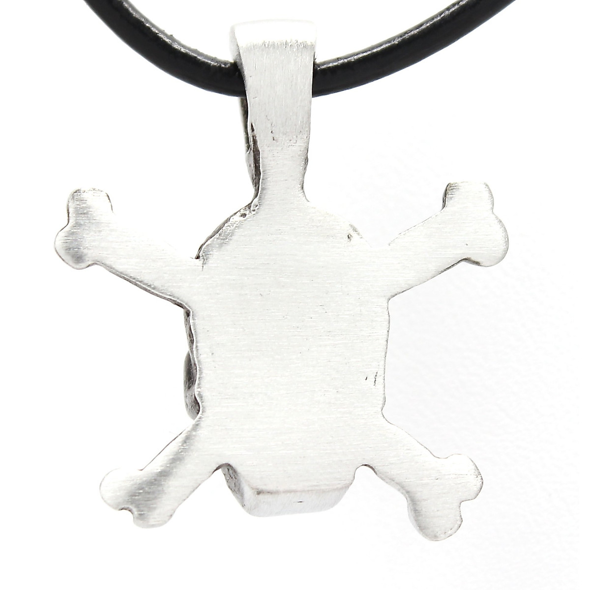 Trilogy Jewelry Pewter Skull and Crossbones Pirate Pendant on Leather Necklace