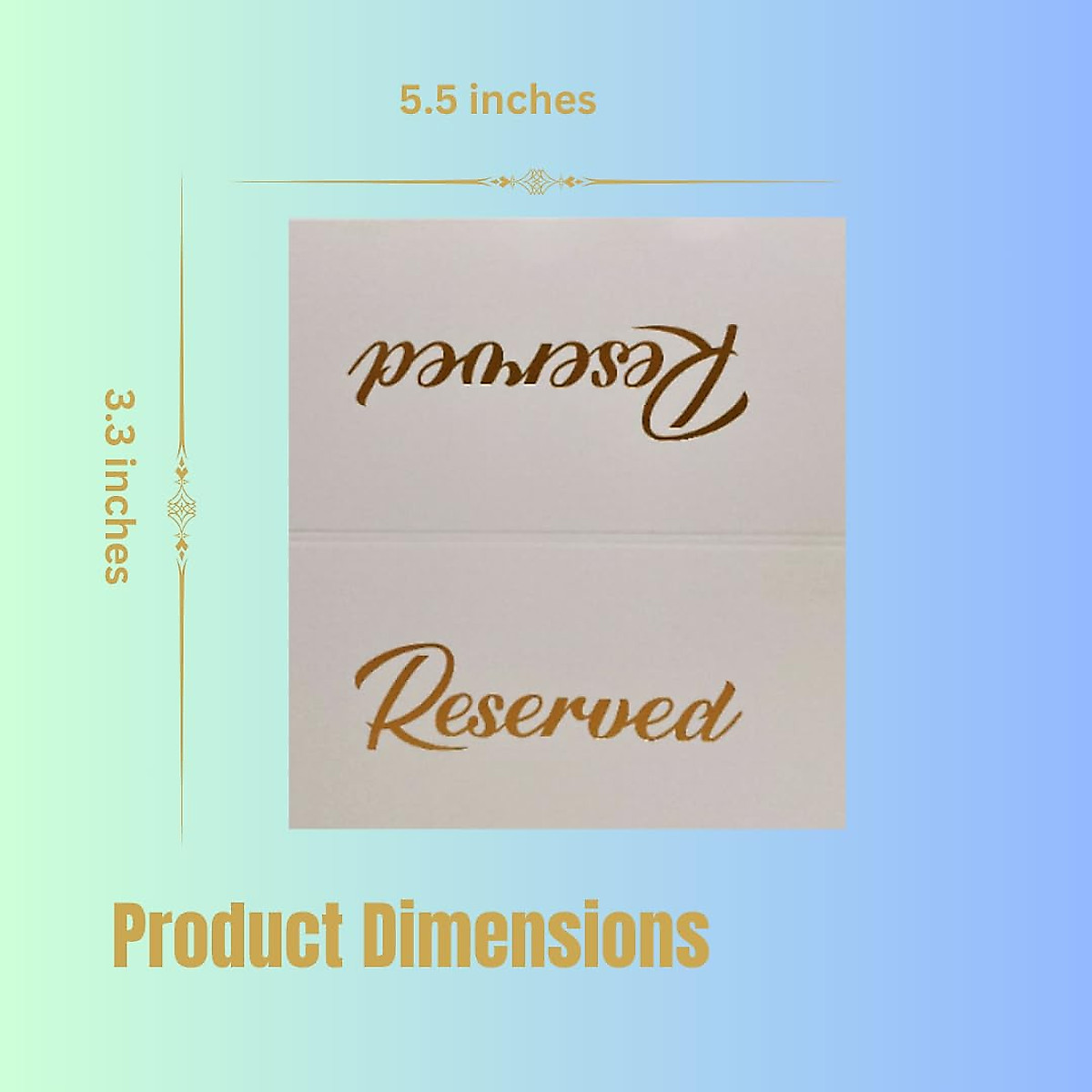 25 Pack Gold Reserved Table Cards for Wedding with Gold Foiled Letters- Seating Signs for Chairs Church Pews Double Sided Signs Tent Reservation Cards Celebration Accessories (Set of 25, White)