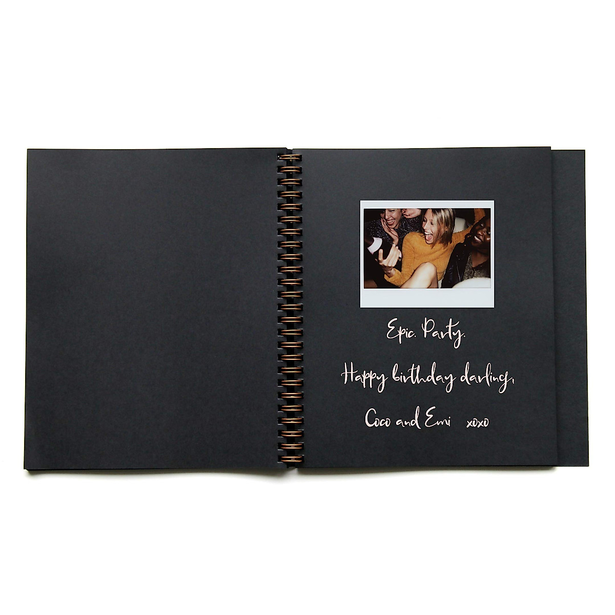 Birthday Party Guest Book, Rose Gold Party Decorations, Guest Book Polaroid, 90 Black Pgs. 8.5"x8.5". Sweet 16 Guest Book Quincenera Party, Birthday Guestbook 50th, Guest Book 1st Birthday (BK)