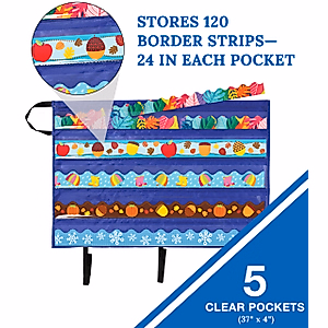 Carson Dellosa Bulletin Board Borders and Craft Storage Pocket Chart, 41" x 24.5" Classroom Decor Organizer, Teacher Supplies for Classroom and Office Organization