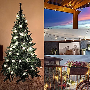 SUNSGNE 10Ft Outdoor Patio String Lights with 11 Edison Bulbs (1 Spare), Edison Bulb String Lights for Garden Backyard Porch Bistro Party Deck Umbrella, Brown