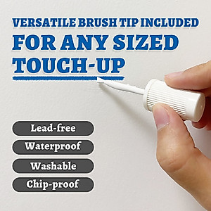 DWIL White Touch Up Paint - Multi Surface Touch Up Paint Pen, White Paint for Wall, Door, Cabinets, Wood, Furniture, 1.5 Fl Oz (Semi-Gloss, Perfect White)