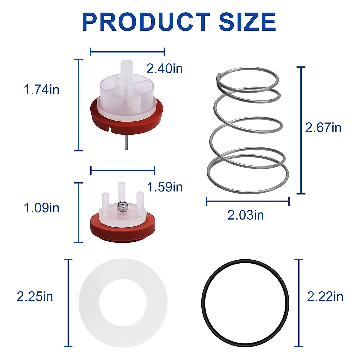 Aulpq RK1-720A Pressure Vacuum Breaker Repair Kit, for Zurn Wilkins 1/2”, 3/4”, and 1”Pressure Vacuum Breaker