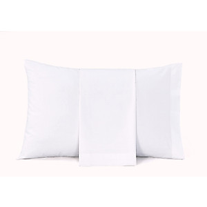 Lasimonne White Pillow Cases, 2-Pack Standard/Queen Size, Egyptian Quality Cotton Blend Luxury Percale 200TC-20x30,White