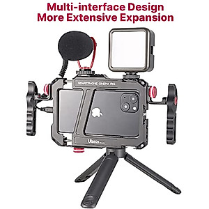 ULANZI Smartphone Video Rig with Handle, LINO Filmmaking Case Aluminum Alloy Phone Video Stabilizer Grip Tripod Mount for Video Maker Videographer with Cold Shoe for iPhone 13 Mini Pro Max 8 Plus