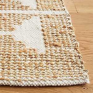 SAFAVIEH Natural Fiber Collection Area Rug - 8' x 10', Ivory & Natural, Handmade Farmhouse Jute & Wool, Ideal for High Traffic Areas in Living Room, Bedroom (NF511A)