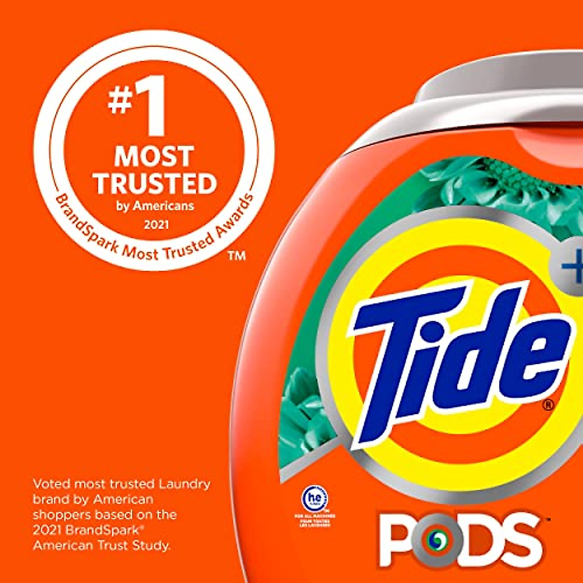 Tide PODS Liquid Laundry Detergent Soap Pacs, 4-n-1 with Febreze, HE Compatible, 85 Count, Lasting Freshness, Botanical Rain Scent