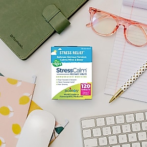 Boiron StressCalm Tablets for Relief of Stress, Anxiousness, Nervousness, Irritability, and Fatigue - 120 Count (2 Pack of 60)