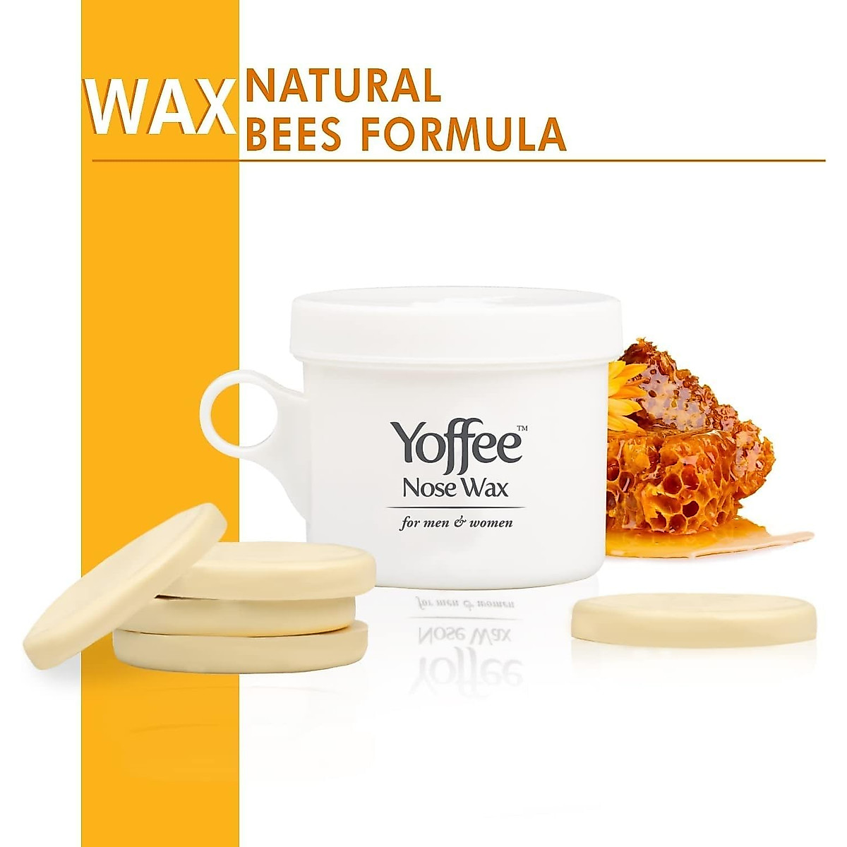 Yoffee Nose Wax Kit - Natural Bio-Beeswax & Aloe Vera Made Nose Waxing Kit for Men & Women - 10 Reusable Nostril Waxing Sticks - Painless Nose Hair Wax Removal - - Paraben & Phthalates Free
