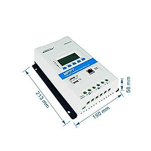 EPever MPPT Charge Controller 20A 12V/24V Auto Solar Panel Charge Controller Intelligent Regulator Tririon2210N wth DS2 + UCS modules (20A,Triron2210N)
